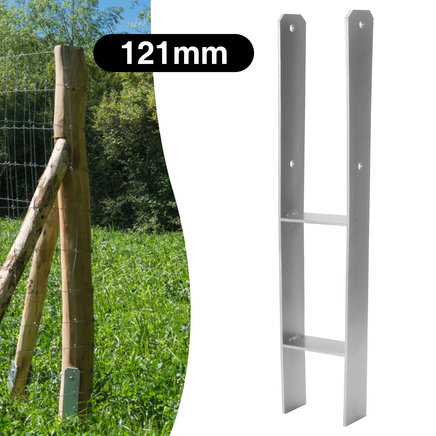 4x ancres H support de poteau 121x600mm Ancrage en H Pied de poteau ...