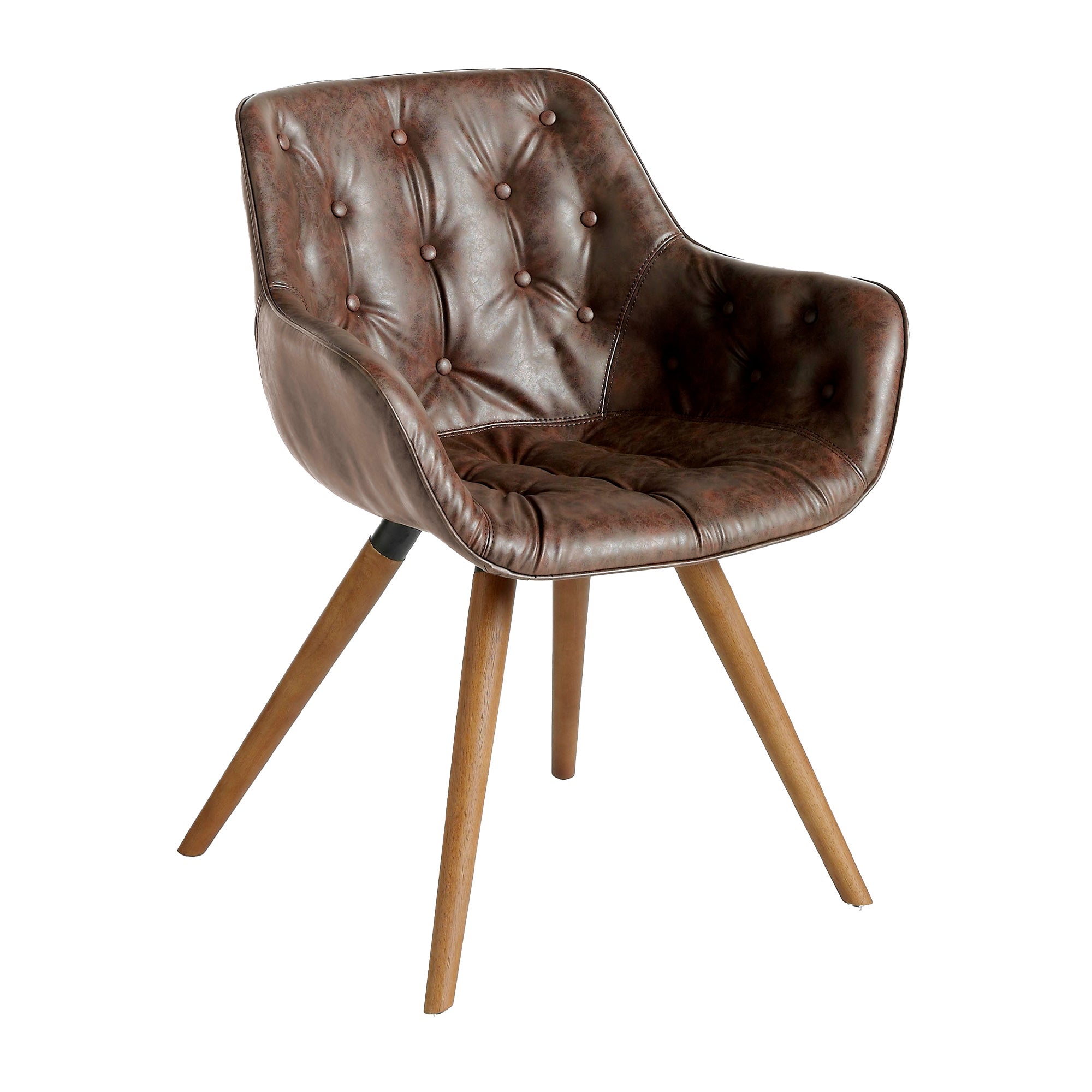 Chaise en similicuir marron chocolat 65 x 46 x 78 cm | Leroy Merlin
