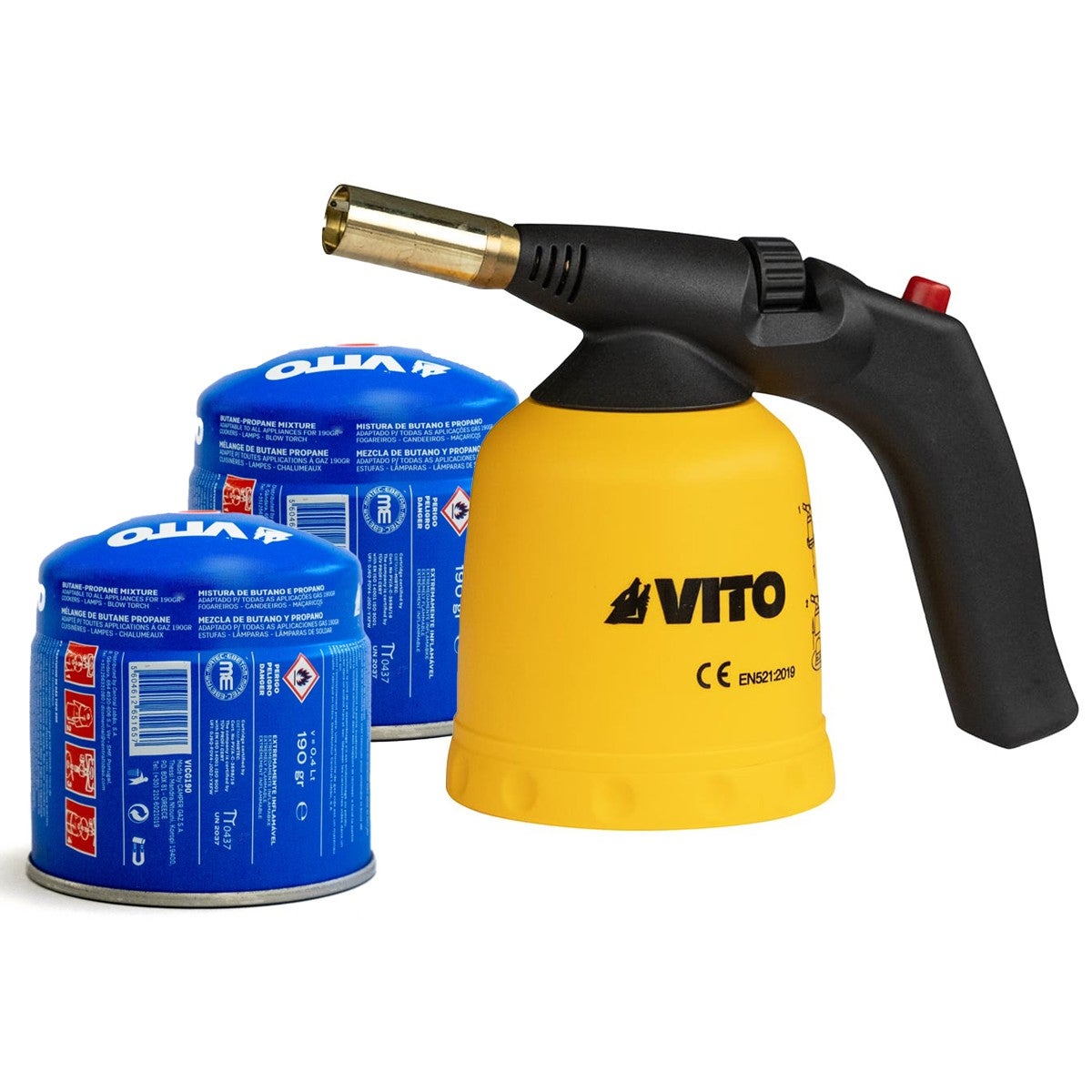 Soplete VITO Encendido piezoeléctrico Carcasa ABS Bloqueo de seguridad ...