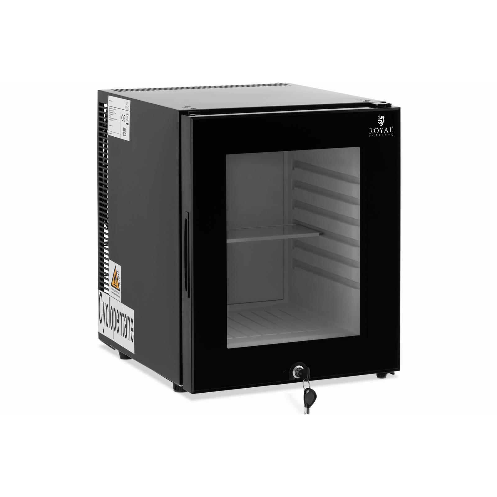 Nevera minibar - 25 L - puerta de vidrio - negra - Royal Catering ...