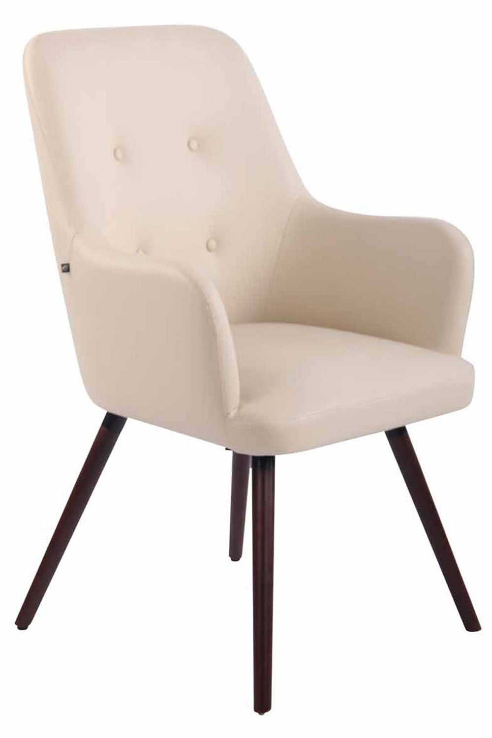 Sillón Aarhus símil piel nogal crema | Leroy Merlin