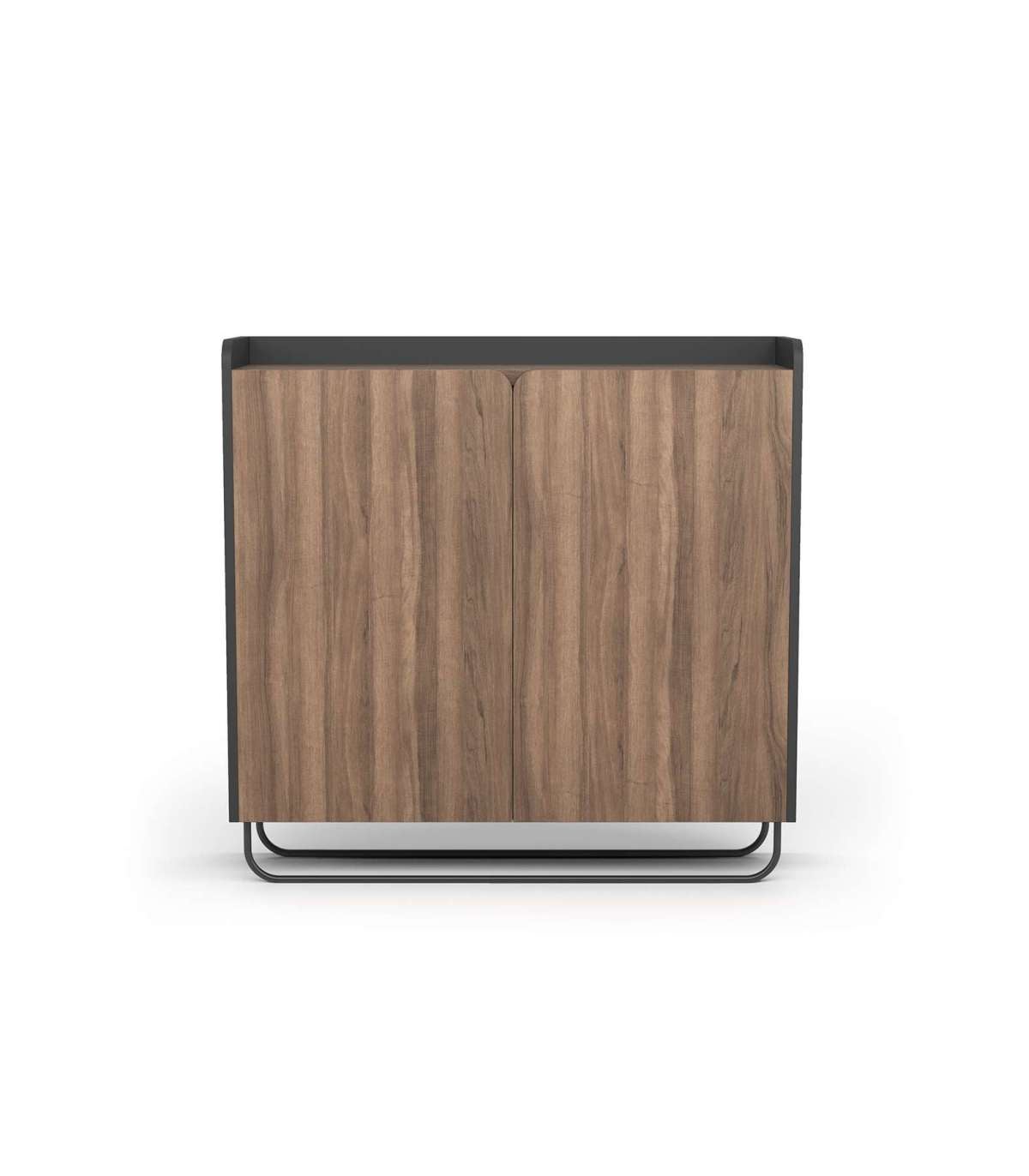 Recibidor zapatero 2 puertas modelo 526 acabado grafito/nogal, 87 cm (alto) x 90 cm (ancho ...