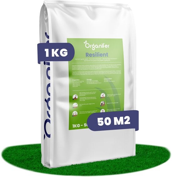 Semence Gazon Regarnissage - Résilient - 1 Kg Pour 50 M2 - Organifer ...