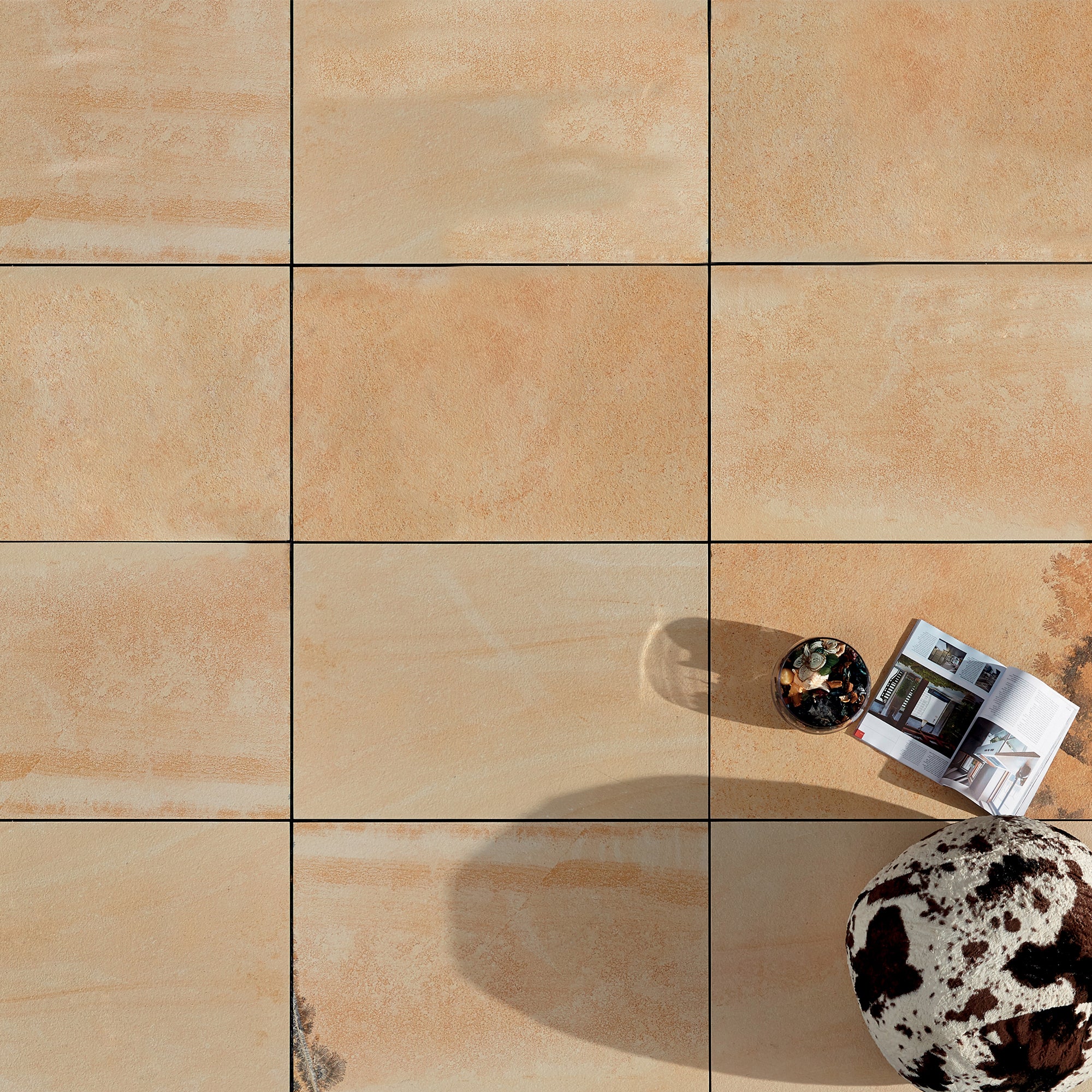 Dalle sol extérieur grès cérame Premium effet pierre beige Firenze l.60 ...