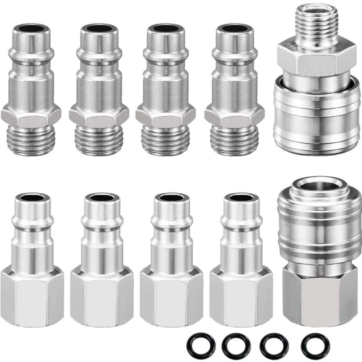 Conector rápido de aire comprimido neumático 1/4" EU, 10 piezas | Leroy ...