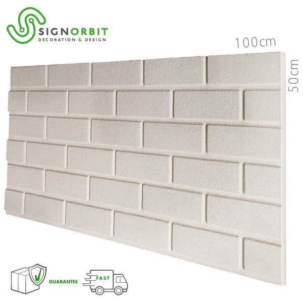 Pannello Finto Mattone BIANCO In EPS Resinato Misura 100x50 Cm Spessore ...