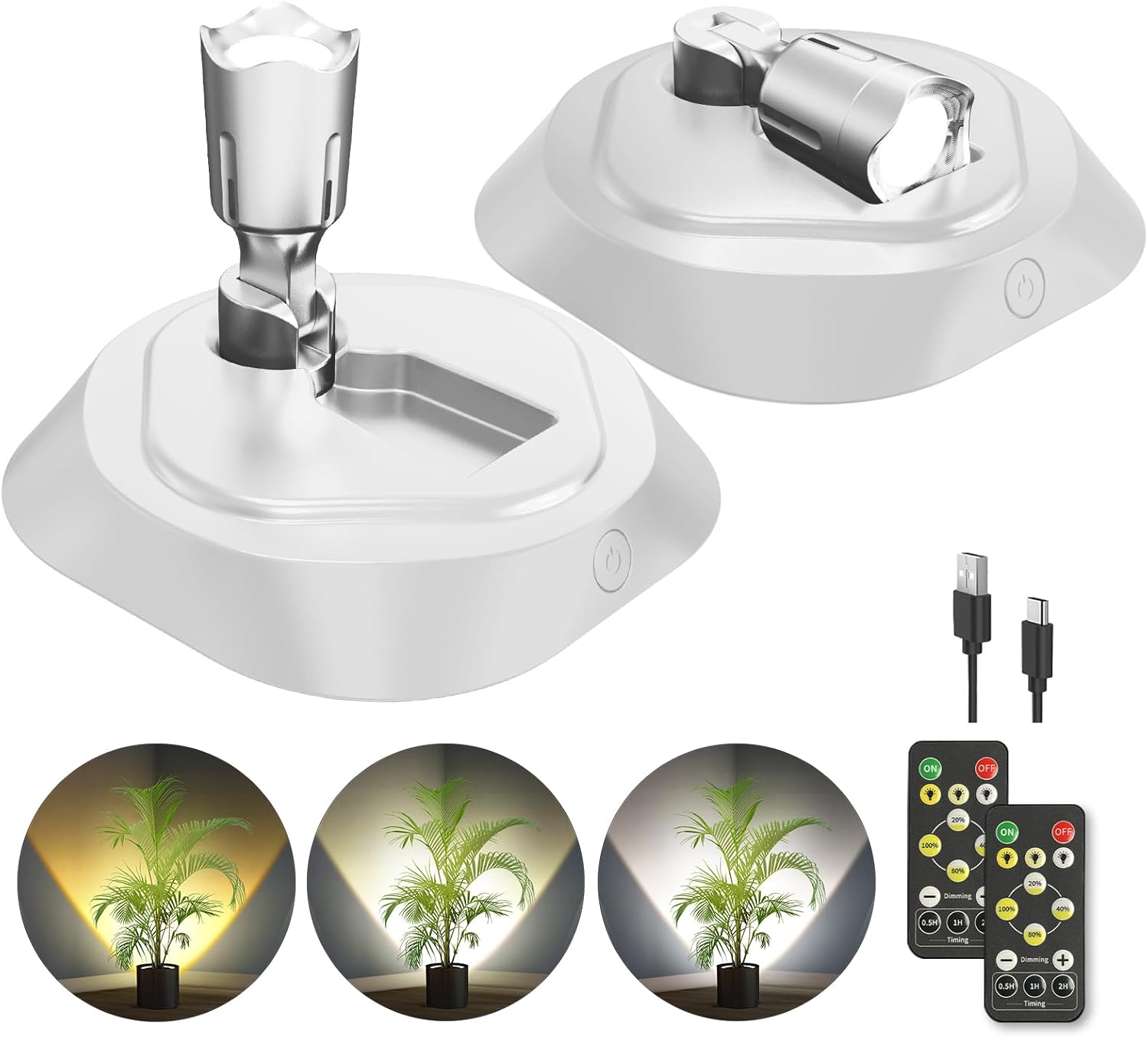 Juegos de focos LED tricolor inalámbricos con control remoto ...