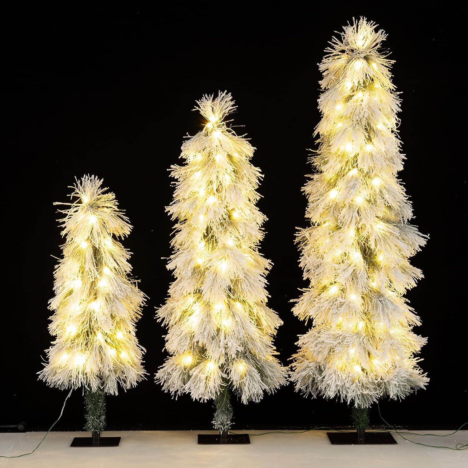 Set di 3 alberi di Natale artificiali luminosi, 90 cm, 120 cm, 150 cm ...