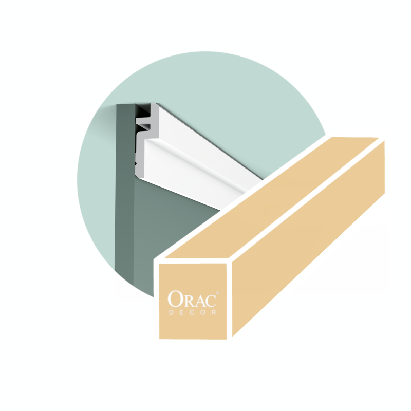 C394 STEPS Corniche cache tringle à rideau -9,5x3,1x200cm (h x p x l ...