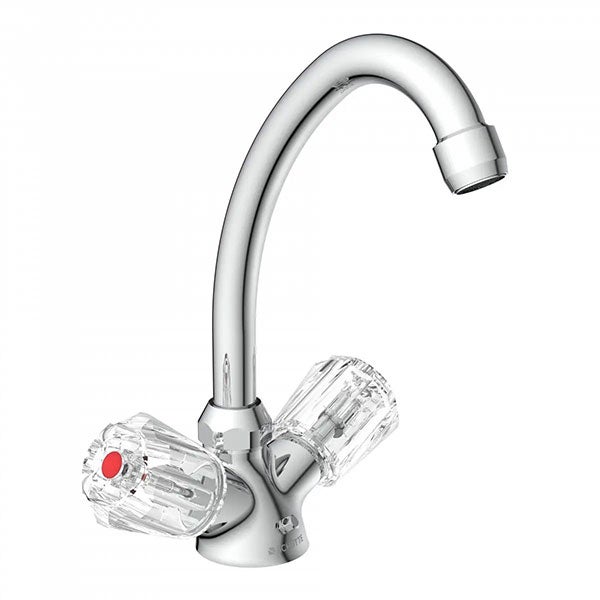 Mitigeur mélangeur chromé - Design col de cygne - Robinet pour lavabo ...