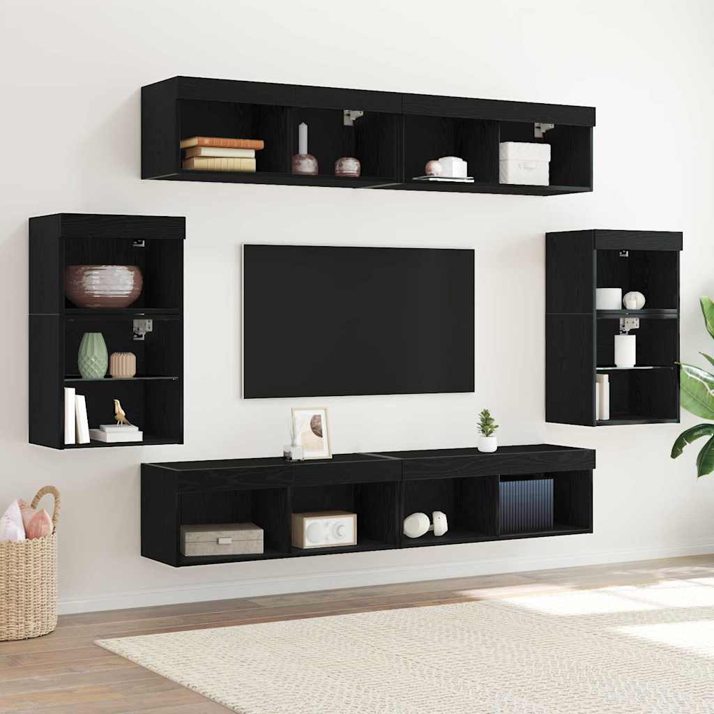 Meuble TV 8 pièces Chêne noir 40 x 28.5 x 40 cm | Leroy Merlin