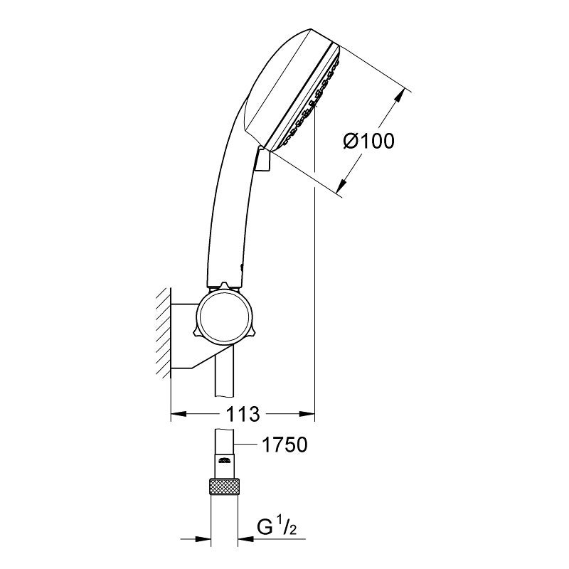Grohe Tempesta Cosmopolitan 100 Set de douche 3 jets (27584002) | Bricoman