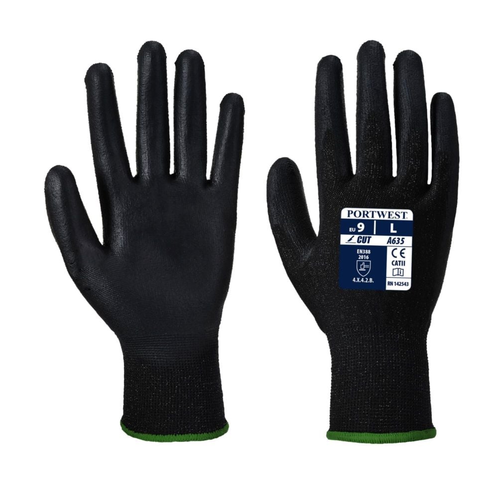 Guante de manipulación Eco- corte gris PORTWEST A635 (12 pares) - 12 ...