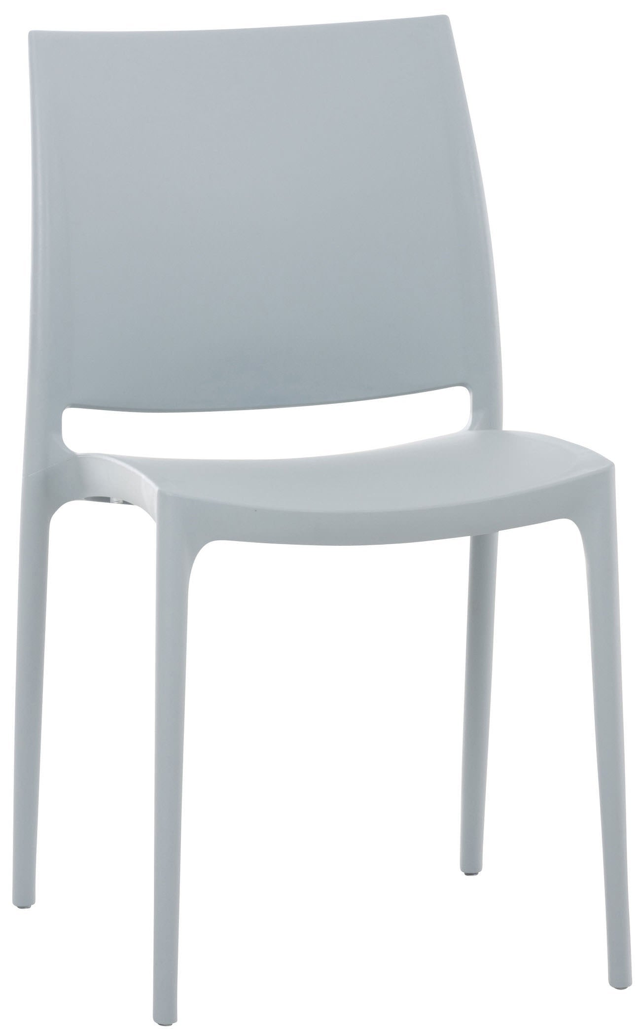 Chaise de jardin en plastique gris design simple empilable 10_0001367 ...