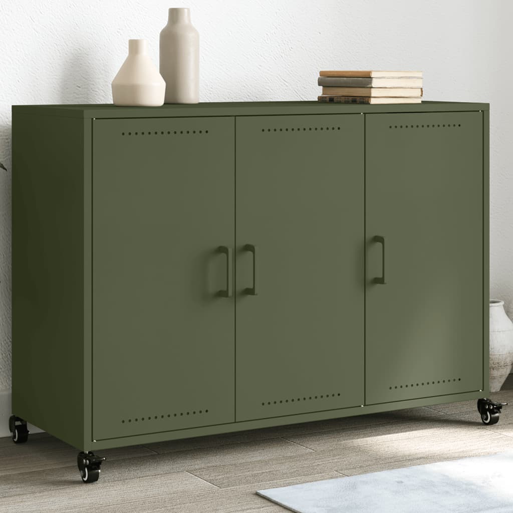 Buffet vert olive 100,5x39x72 cm acier vidaXL | Leroy Merlin