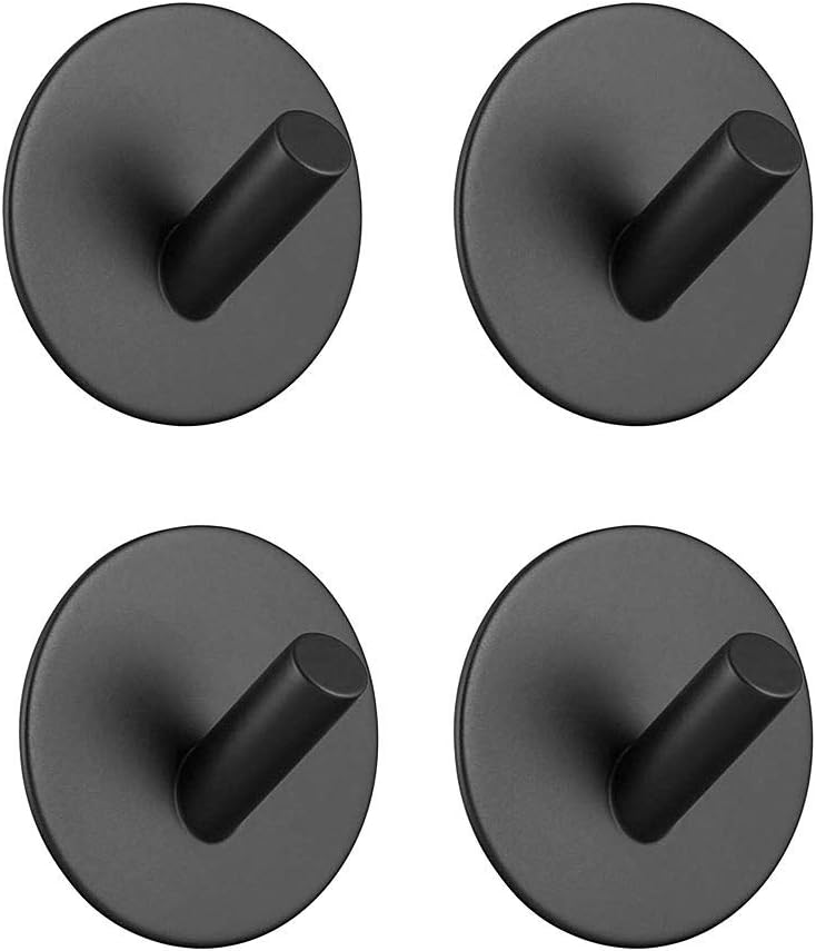 Crochet collant noir robuste, acier inoxydable mural mural peignoir ...
