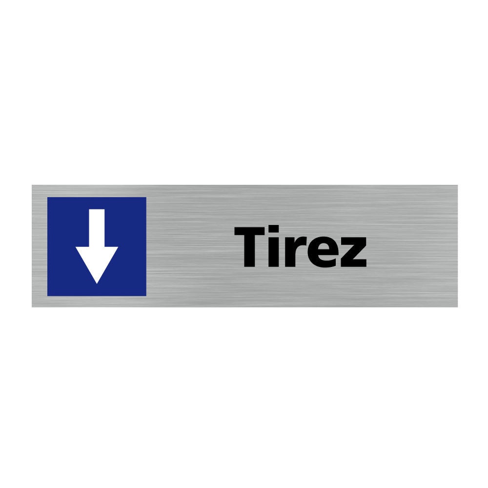 Lot de 2 Pictogrammes de porte Poussez/Tirez (Q0438) Matière Aluminium ...