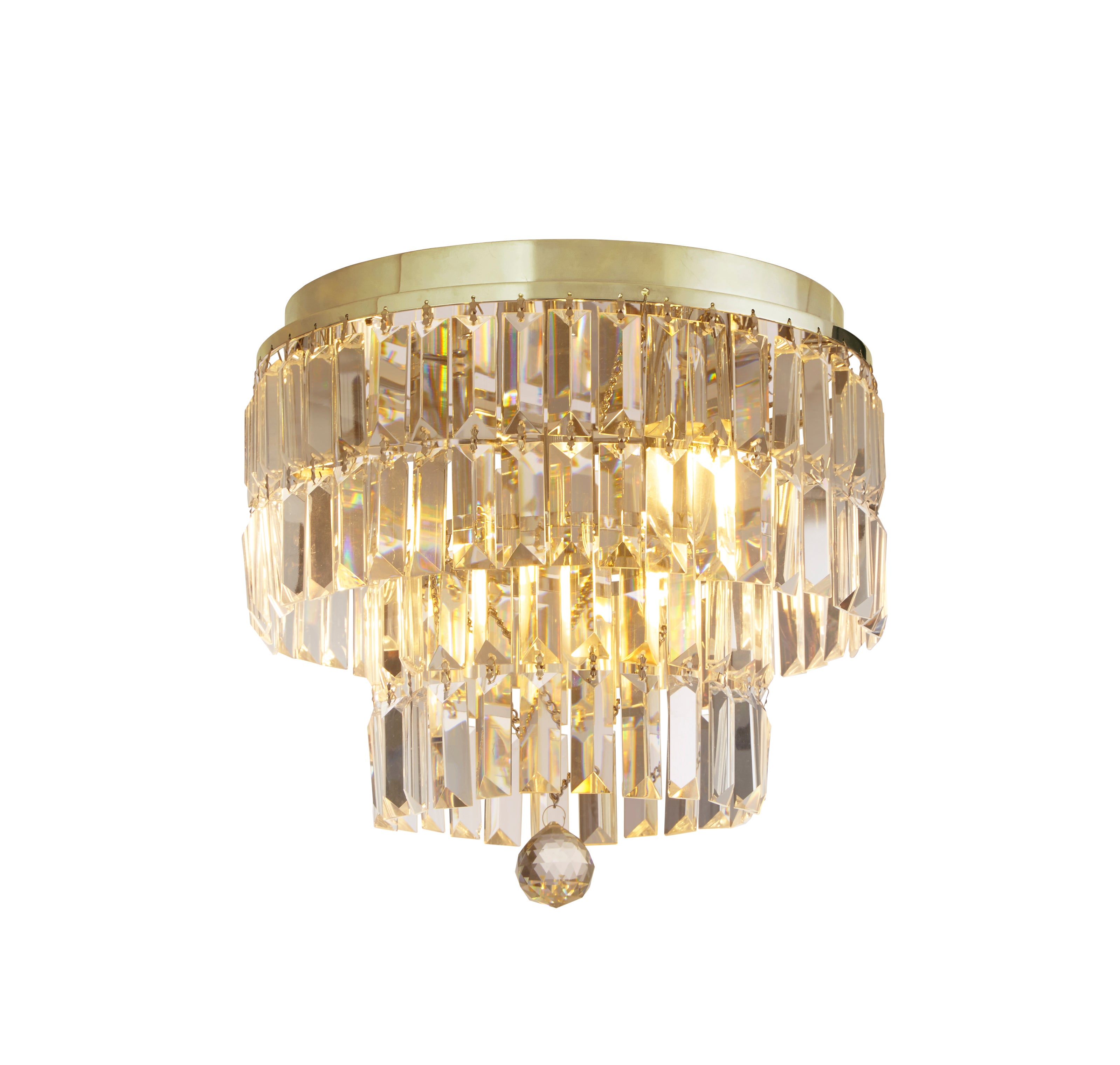 EMPIRE 4L Plafonnier, laiton satine, Verre Champagne IP44 E14 4x60w max ...