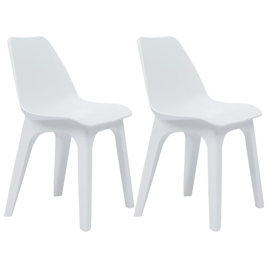 Chaises de jardin 2 pcs Blanc Plastique vidaXL | Leroy Merlin