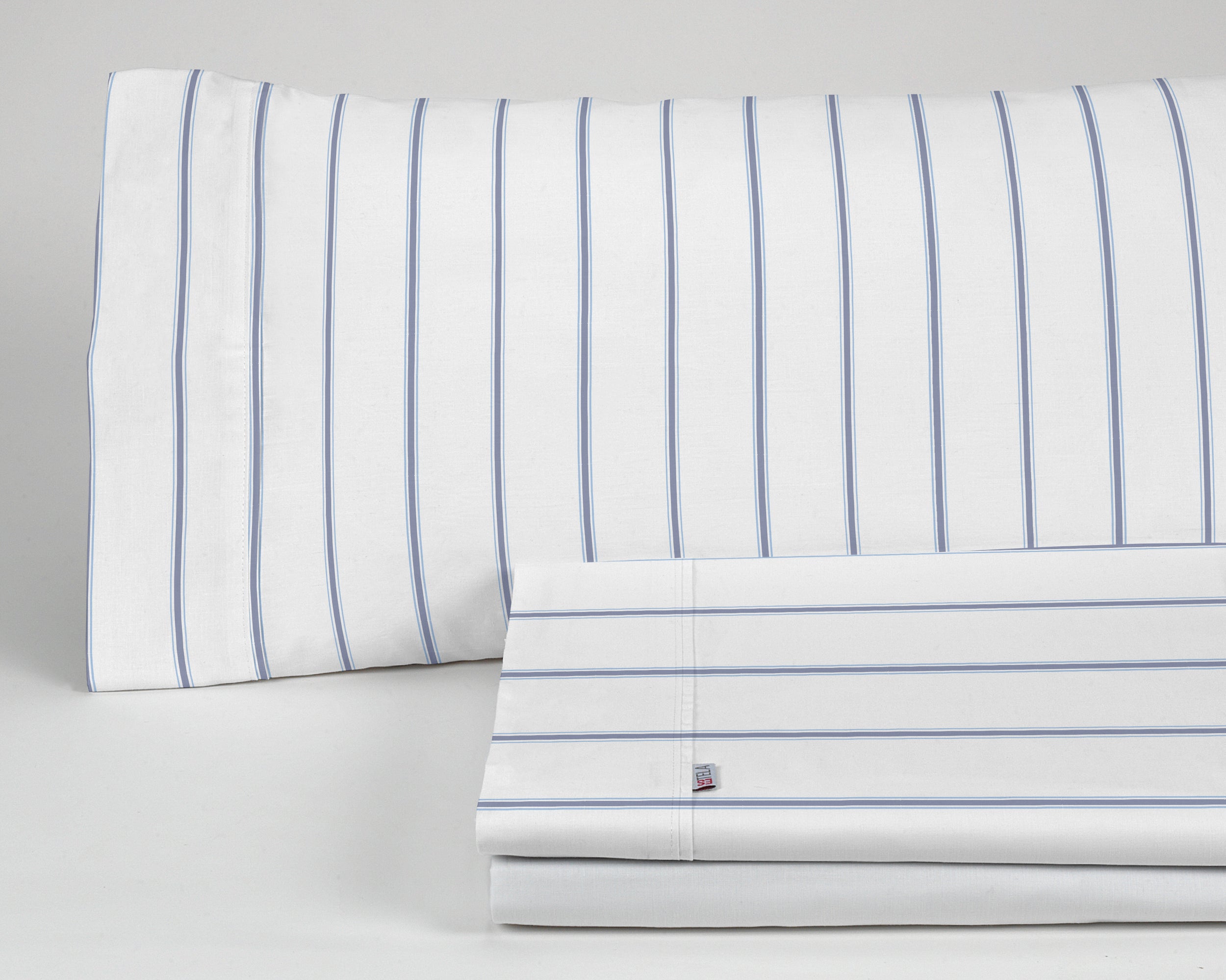 Ensemble de draps en coton bleu Rita. | Leroy Merlin