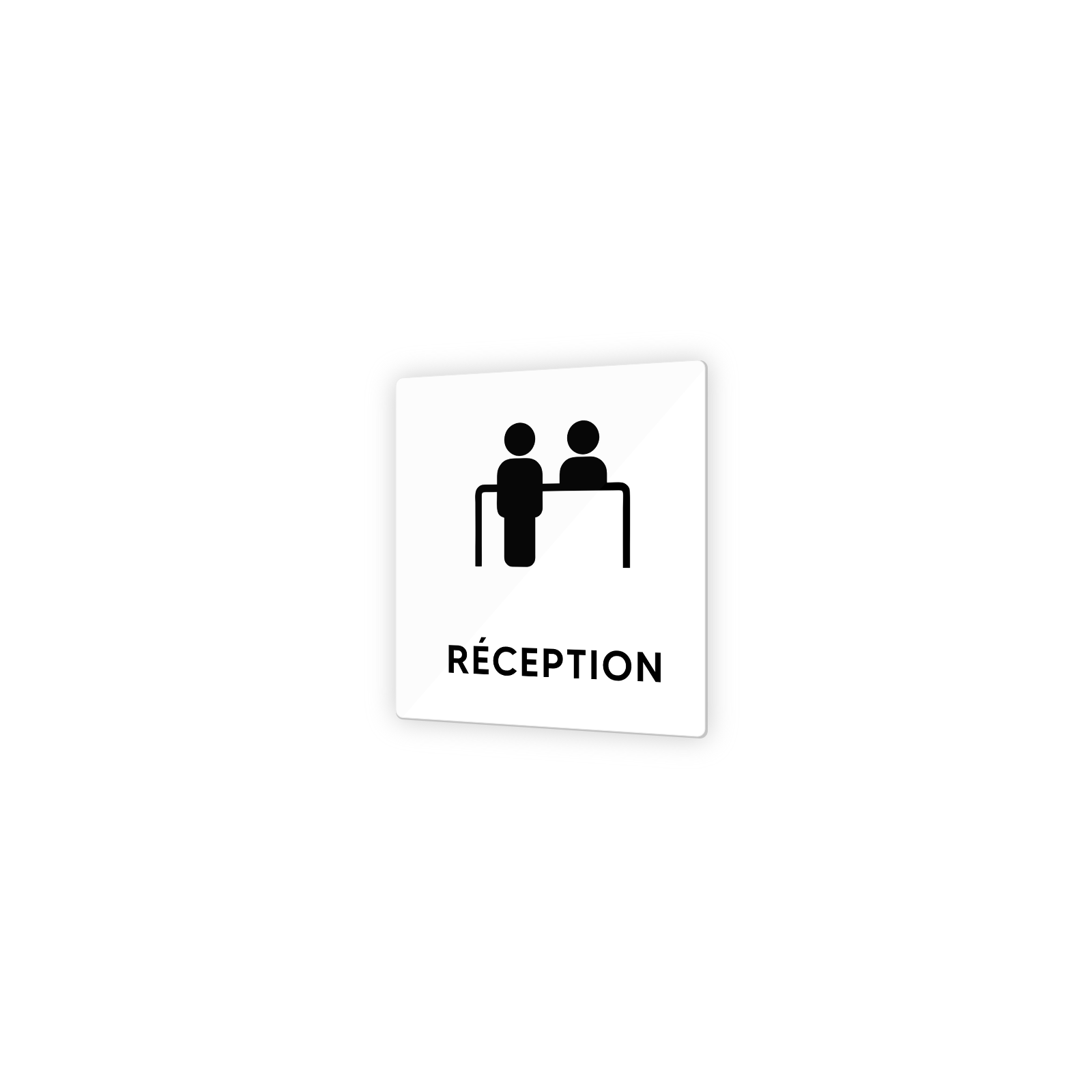 Pictogramme panneau signalétique Réception - Panneau PMMA noir - Format ...