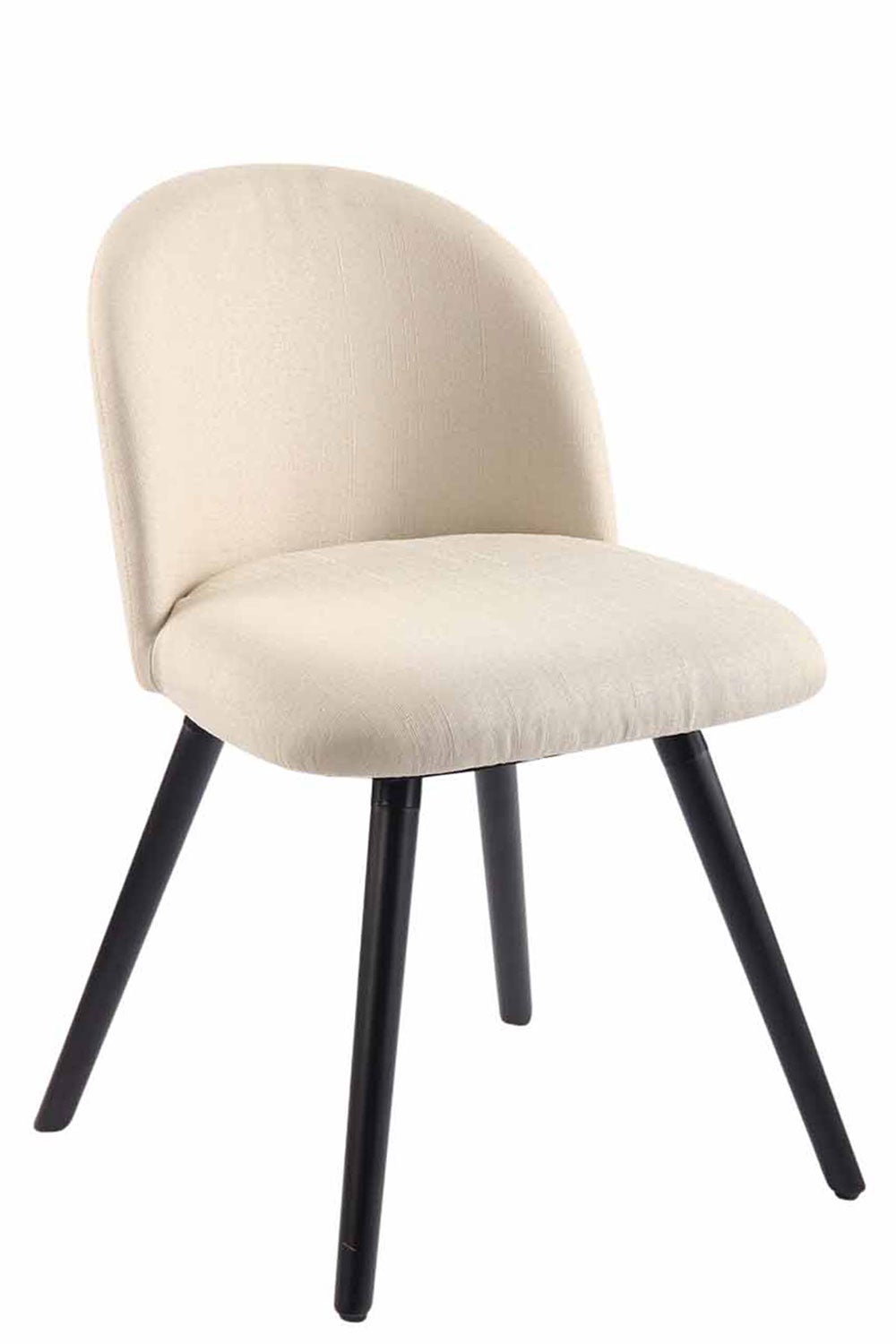 Silla de comedor Nelson de tela negra crema | Leroy Merlin