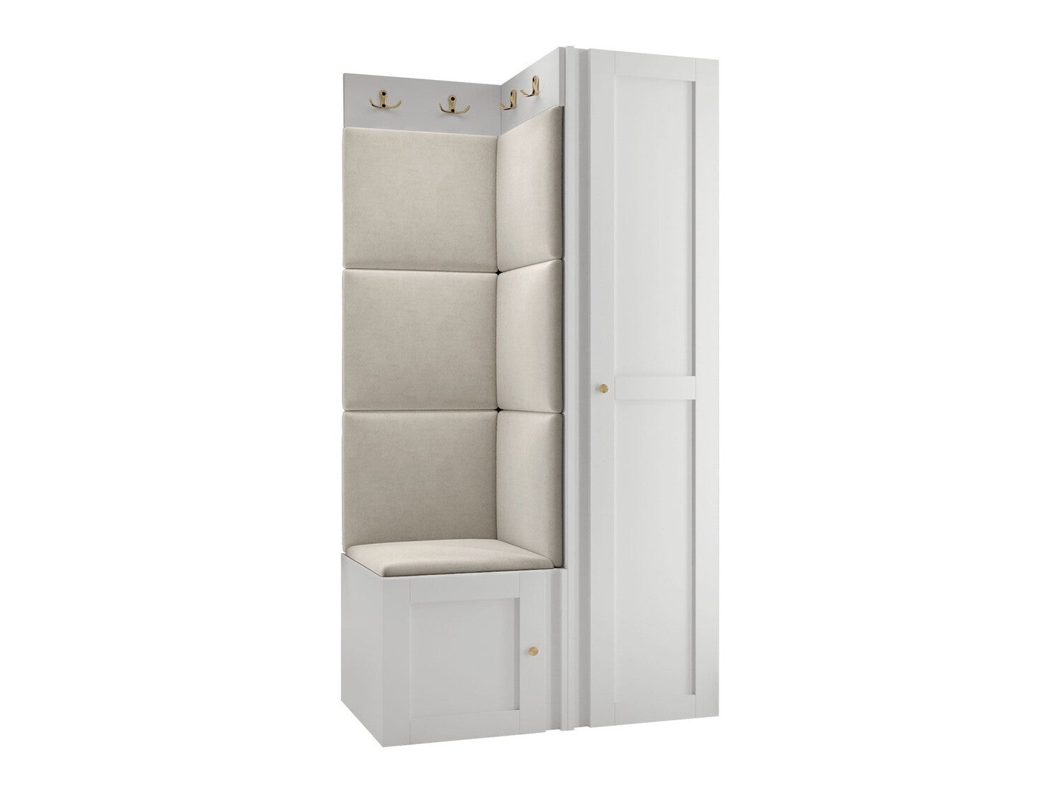 Conjunto de recibidor Hartford 381, 186x82x46cm, De color marrón claro ... Conjunto de recibidor Hartford 381, 186x82x46cm, De color marrón claro ...