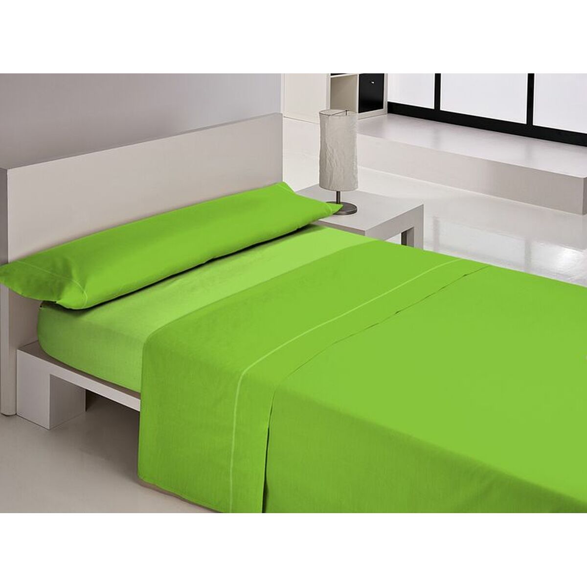 Jeu de draps Libela VEGAS Vert Lit king size | Leroy Merlin