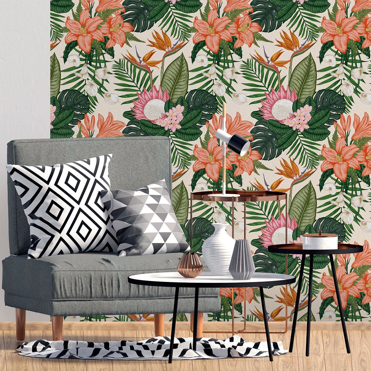 Sticker effet papier peint - POTOSI - 60x60cm | Leroy Merlin