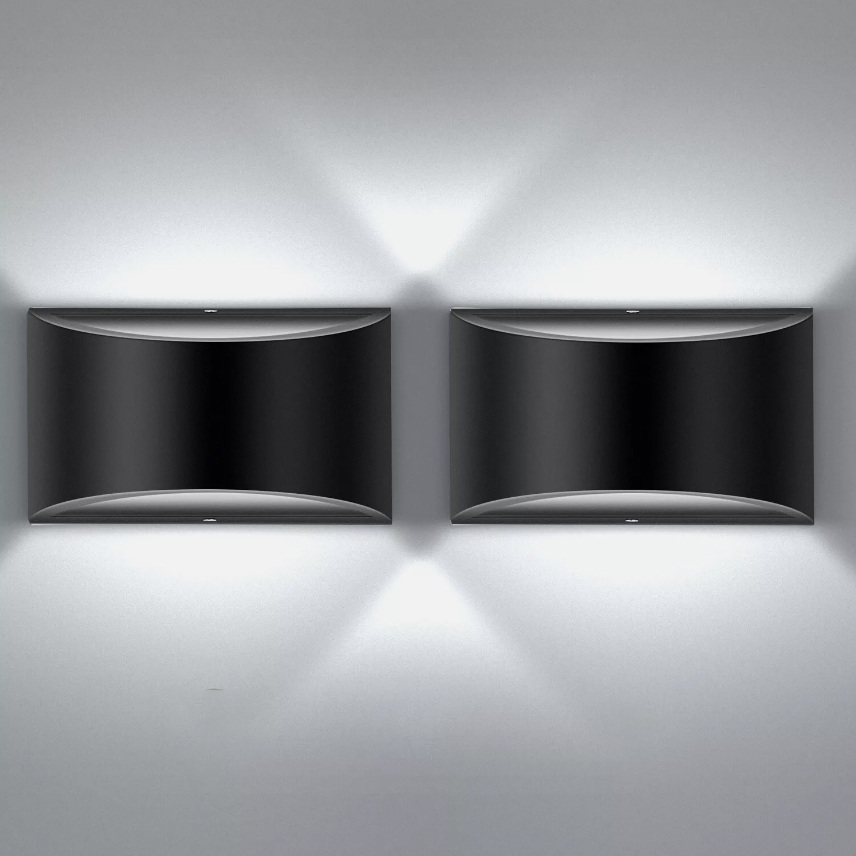 Appliques murales LED modernes, ensemble de 2 appliques murales blanc ...