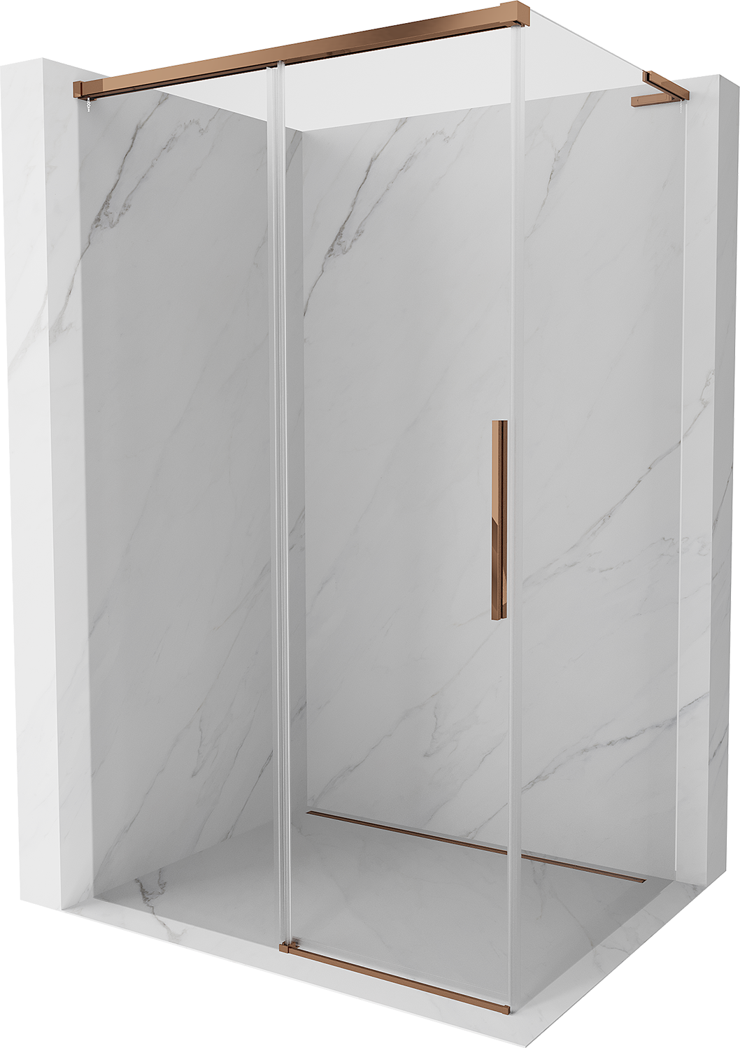 Mexen Rox L cabine de douche coulissante 105 x 85 cm, transparent, or rose - 8C2L-105-085-60-00 ...