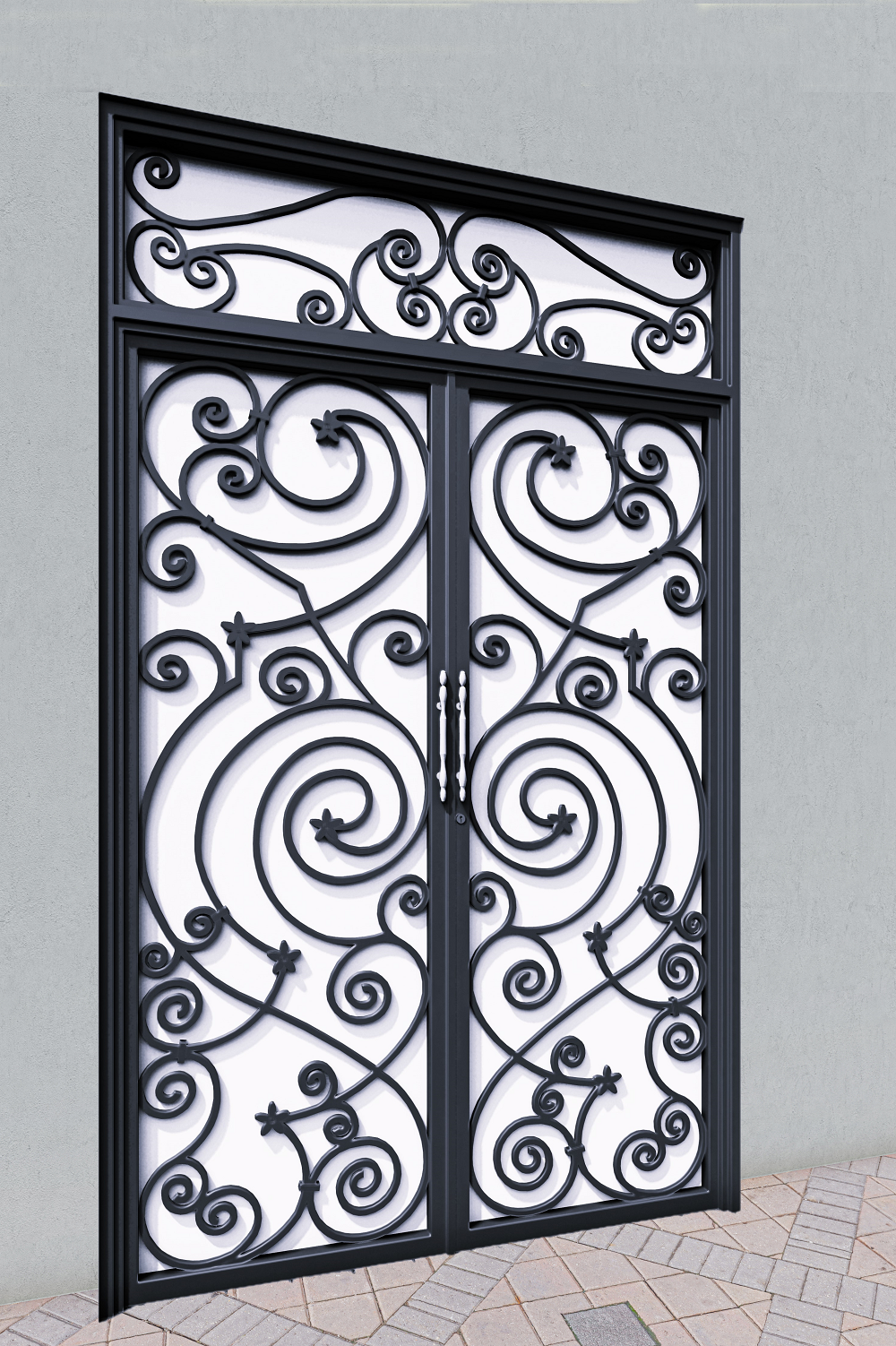 Porte d'entrée double métallique, faite à la main, pour l'extérieur ...