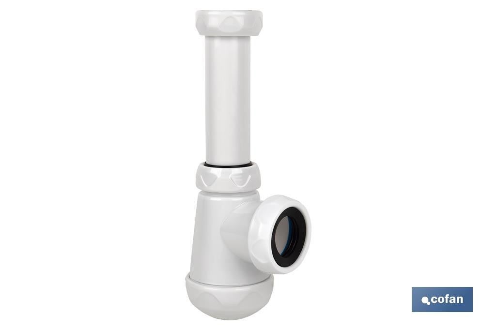 BOUTEILLE EXTENSIBLE EN PVC SIFON AVEC BOUCHON 32-40 mm.1 1/4" 108-185 ...