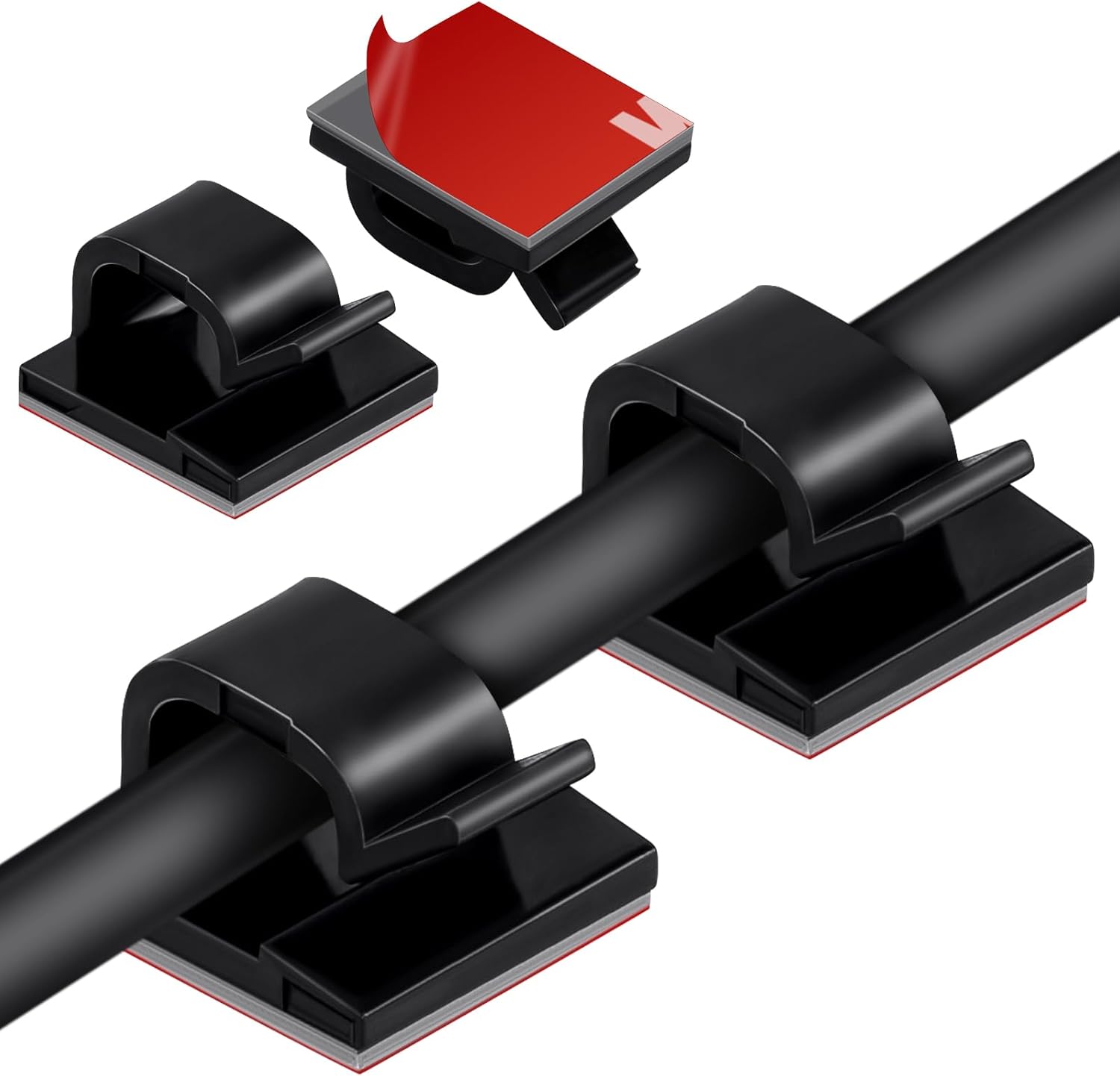 Clips Câble Adhésives, 100PCS Clip Cabl Adhesif Rangement de Câble ...