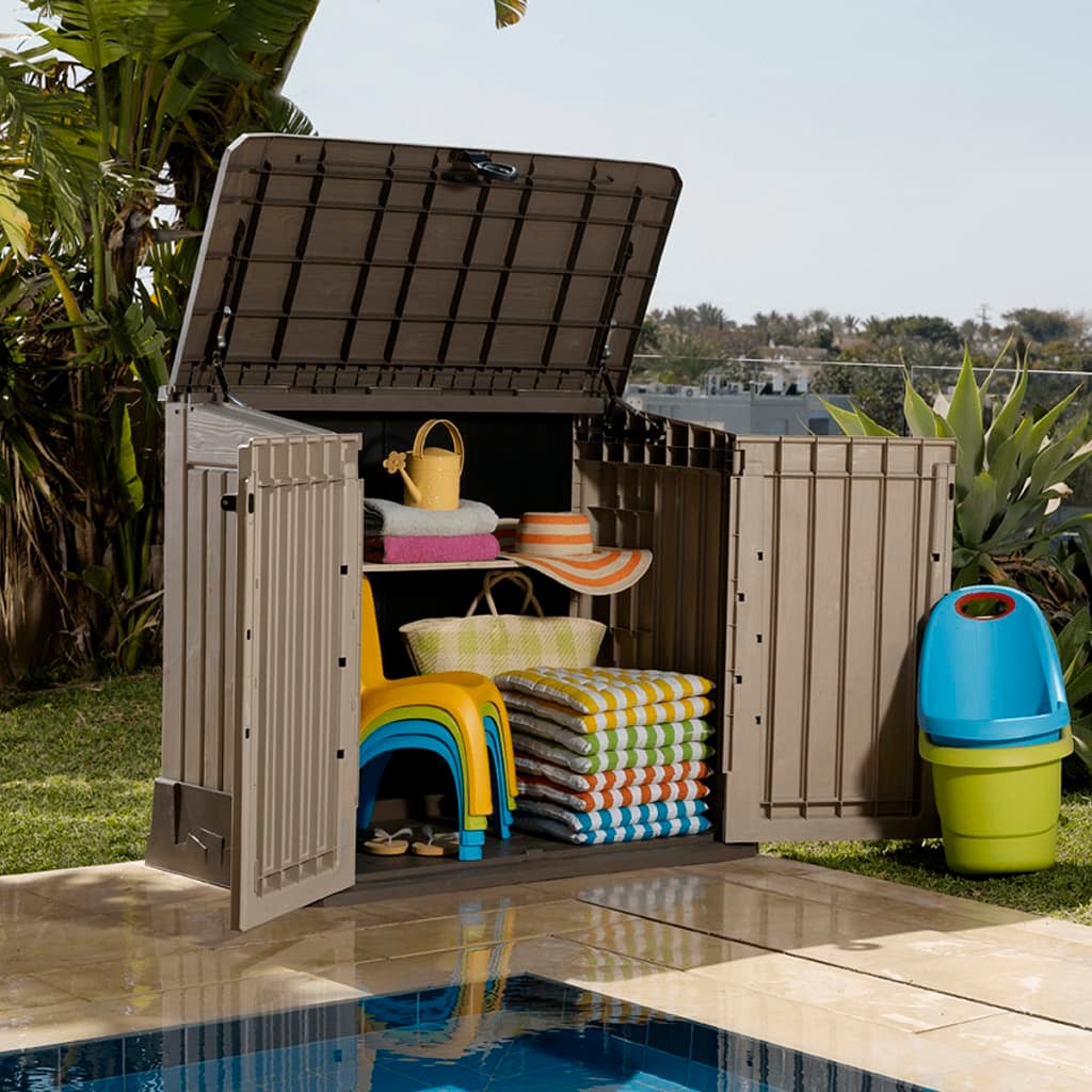 Grand Coffre de Rangement pour Jardin Beige 845 L Keter | Leroy Merlin