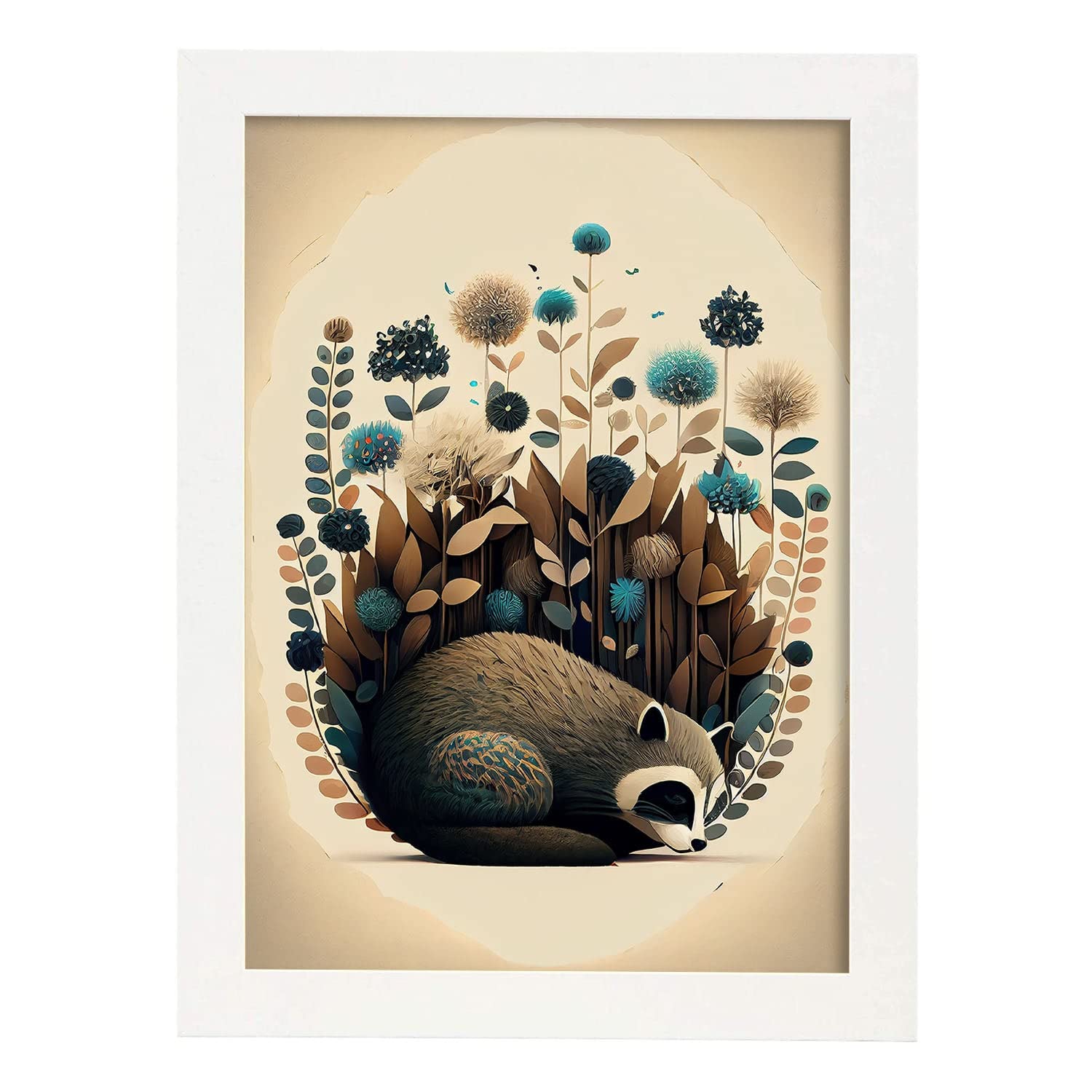 Nacnic Affiche Raton Laveur Dans Le Style Précisionnisme Illustrations ...