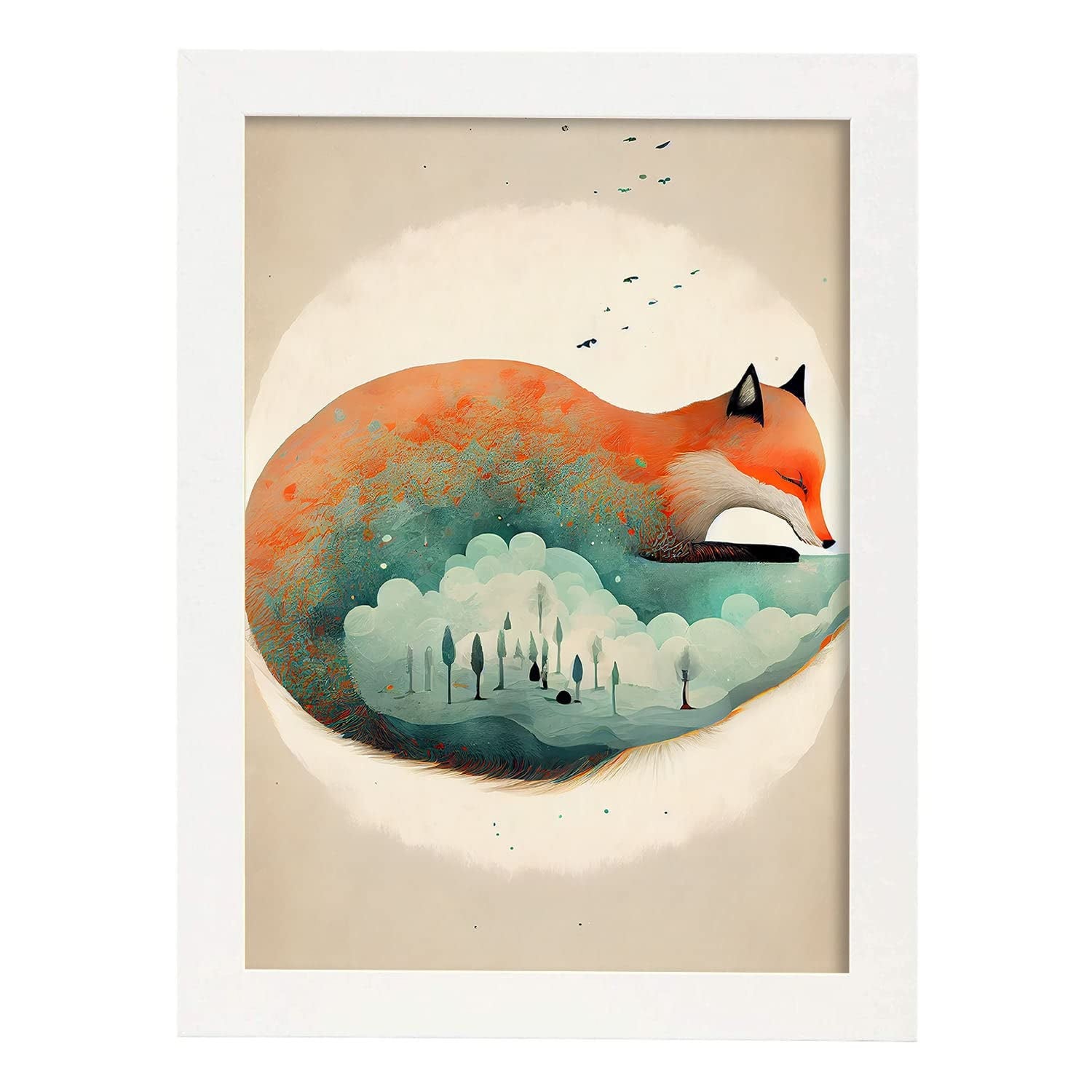 Nacnic Affiche Renard Dans Le Style Précisionnisme Illustrations D ...