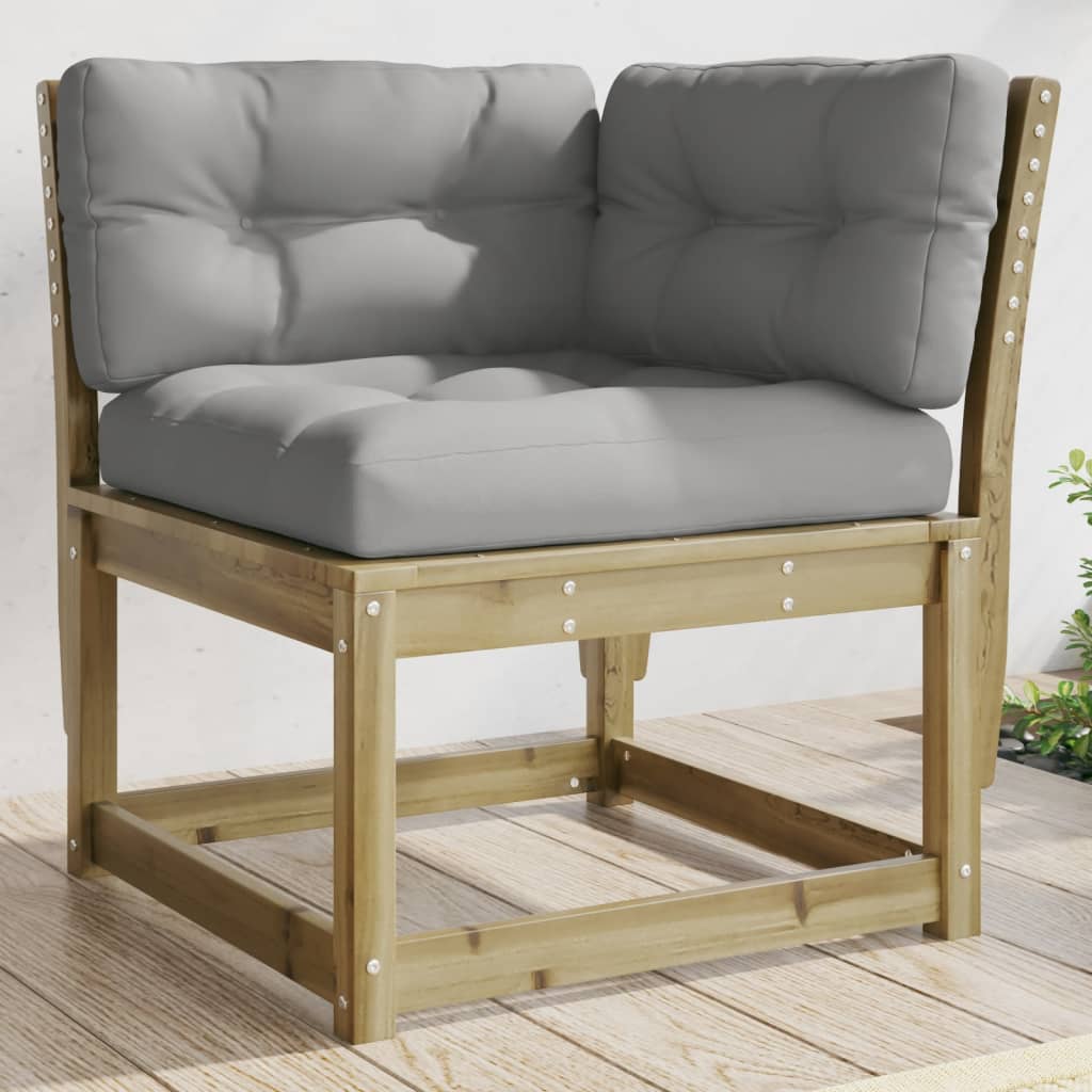 Canap D angle De Jardin Avec Coussins Bois De Pin Impr gn VidaXL Canap D angle De Jardin Avec Coussins Bois De Pin Impr gn VidaXL