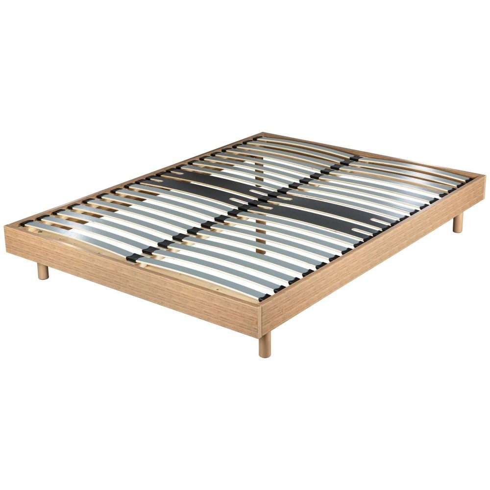 Sommier déco en Kit + pieds 140x190 - Decokit 36 lattes bois - Chêne ...