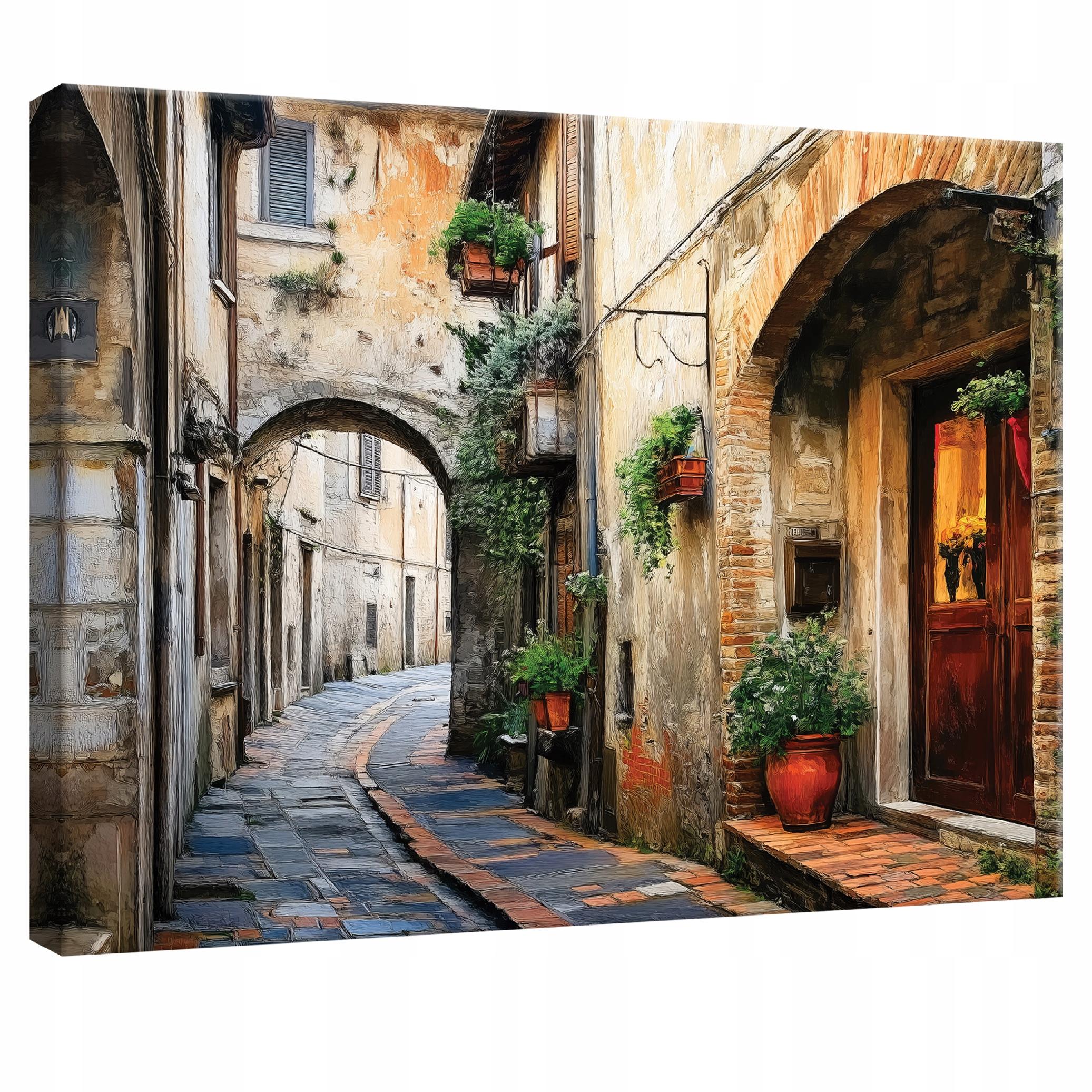 Impression sur Toile Rue italienne Ville Moderne 60x40 cm XXL Tableau ...