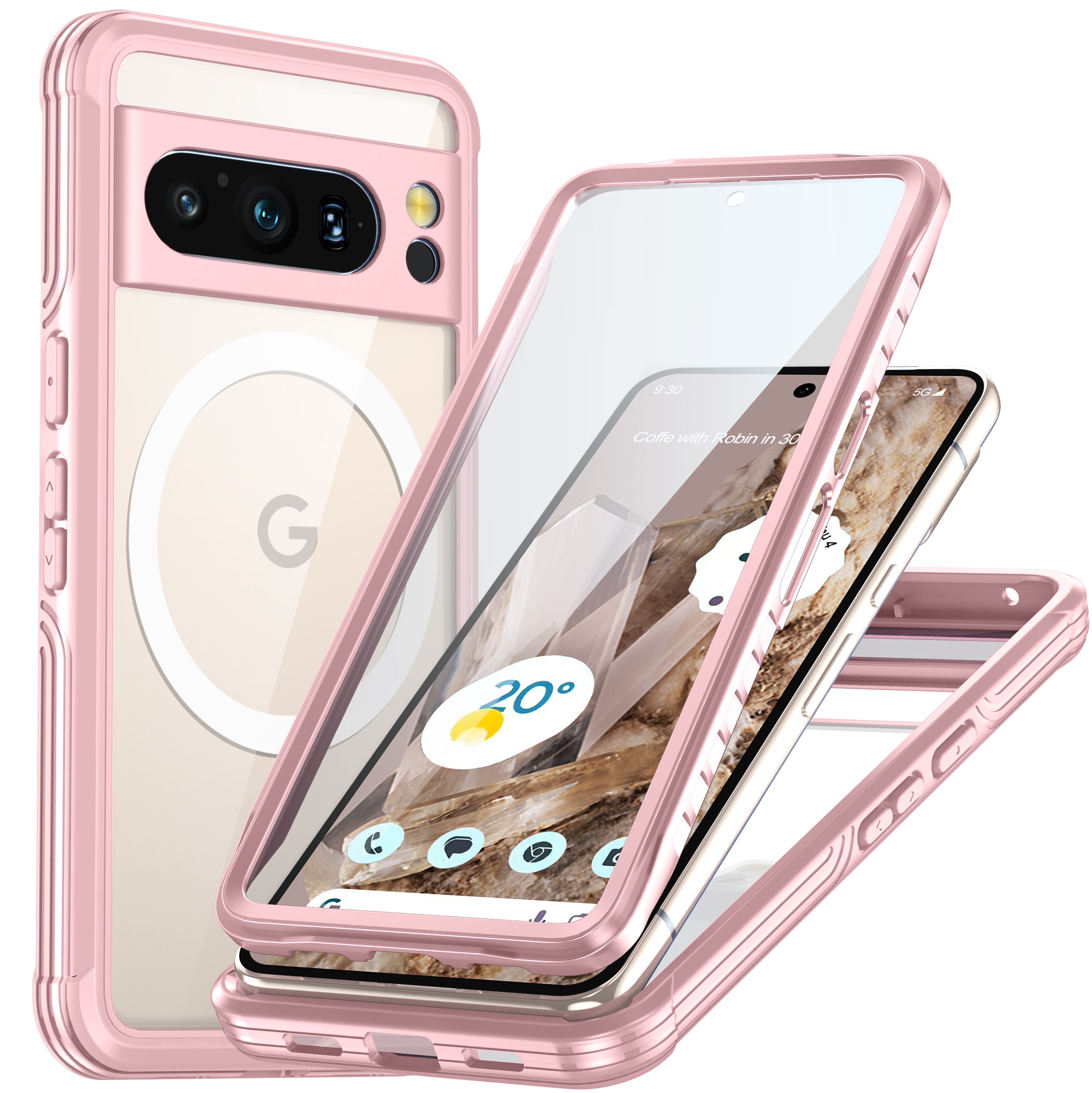 Coque magnétique antichoc pour Google Pixel 8 Pro Pink | Leroy Merlin
