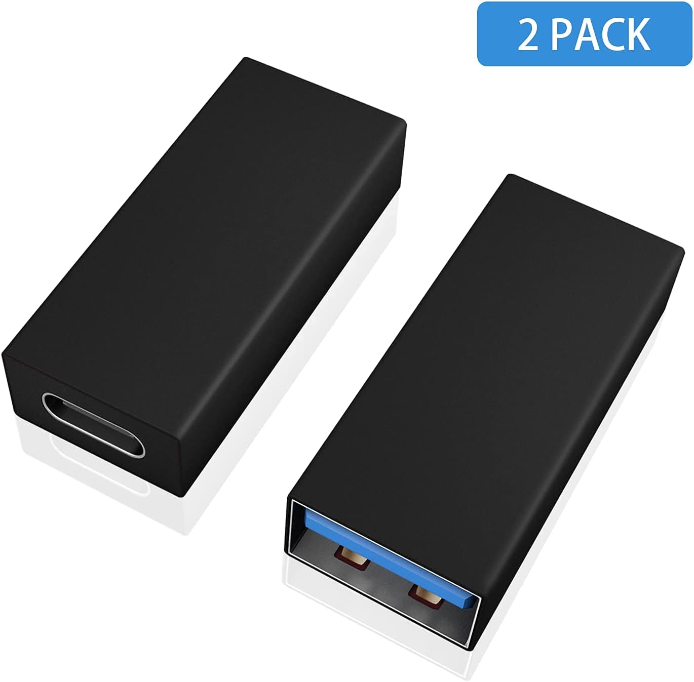 Pack de 2 adaptateurs (noir) USB C vers USB 3.0, USB 3.1, USB 3.0 femelle vers USB C femelle ...
