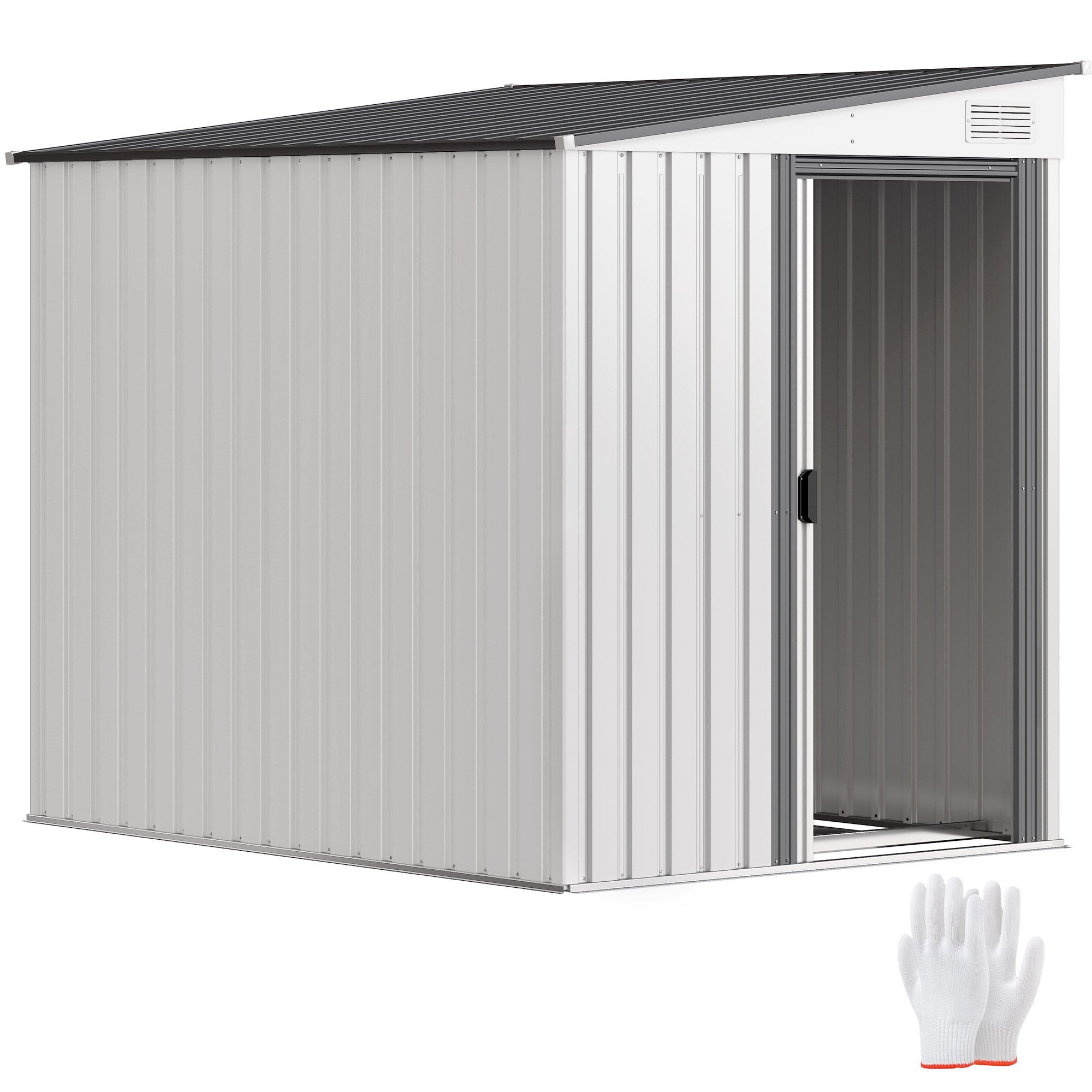 Caseta de herramientas metálica de 1,5 x 2 m con base, puerta corredera ...
