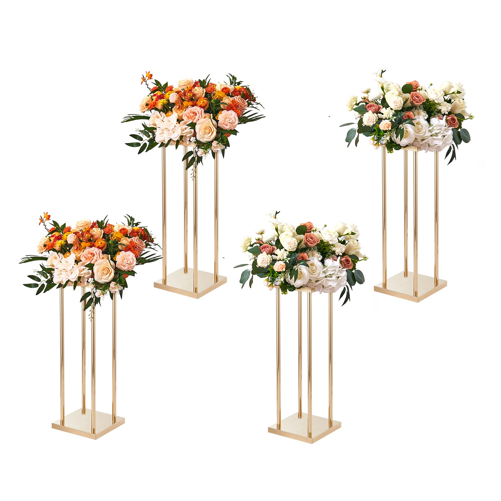 VEVOR 4PCS Support de Fleurs Mariage 60 cm Porte-fleurs Métal Doré ...