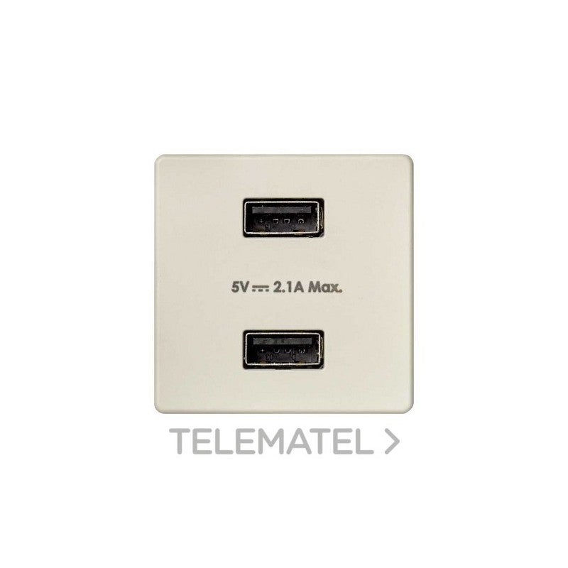 Cargador USB Doble 5V/DC 2.1A Tipo A hembra marfil Simon 27 Serie Play ...