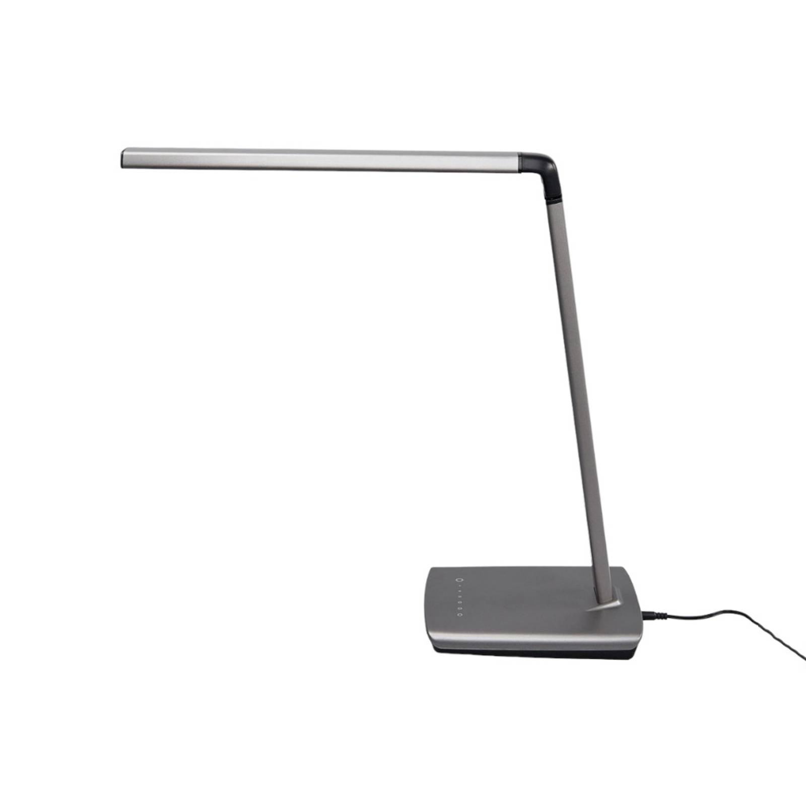 Lampe de bureau LED Lindby Kuno, gris, USB, variateur tactile, Lampe de ...