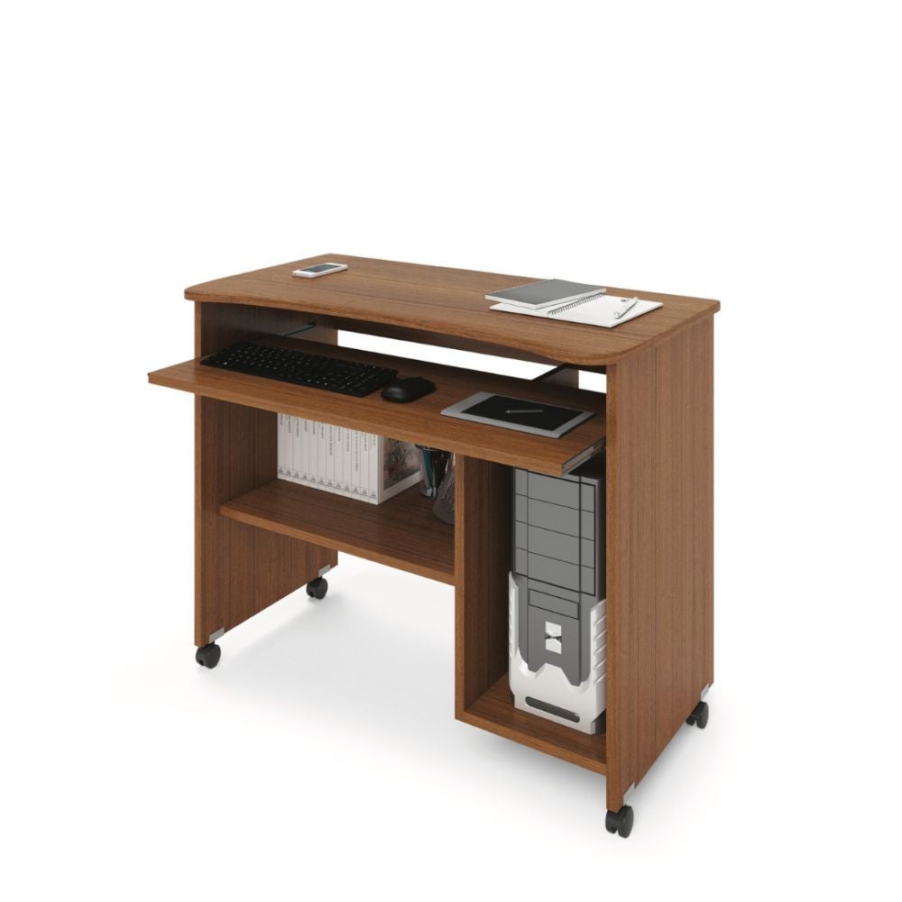 Scrivania con ripiano estraibile e ruote colore noce antico - Cercando ...