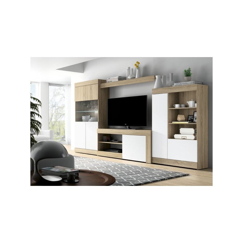 Mobelcenter - Mueble Salón Logan 004 - Blanco y Cambrian - 295 x 39,8 x ...
