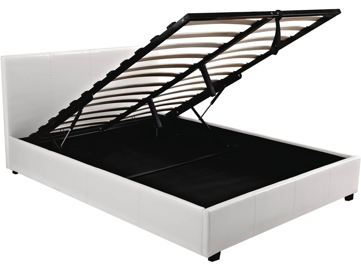 Letto doppio con contenitore "Carla"- 160 x 200 cm - Bianco | Leroy Merlin