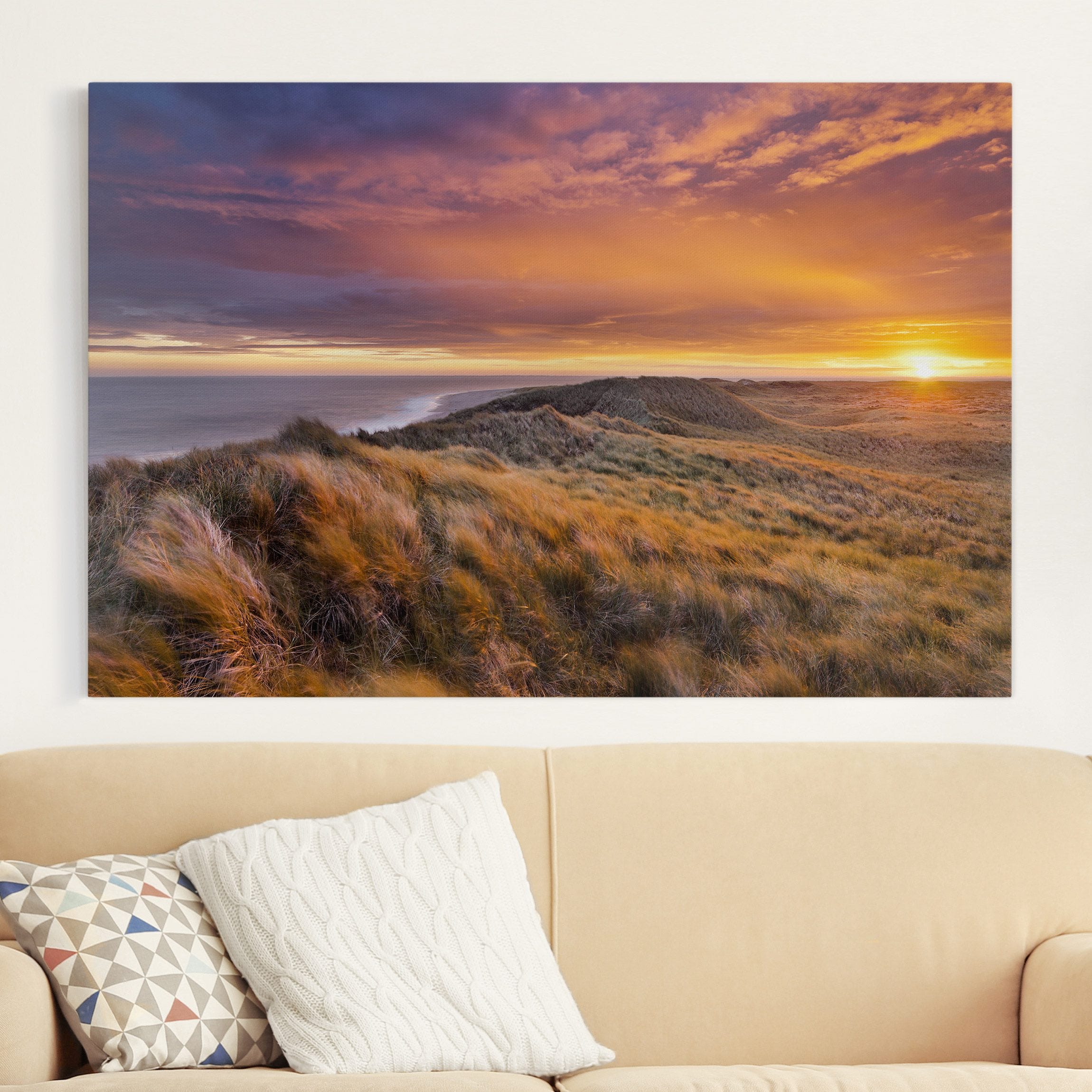 Impression sur toile tableau sur toile châssis orange coucher de soleil ... Impression sur toile tableau sur toile châssis orange coucher de soleil ...